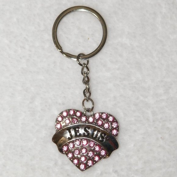 ReneeLily | Accessories | 22 Jesus Heart Silver Chain Keyring Bling ...